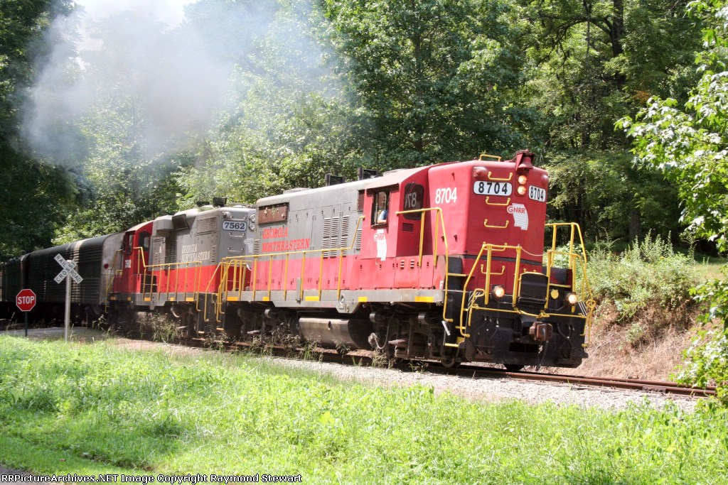 GNRR 8704 belching a little smoke after passing a speed restriction and opening up the throttle ...